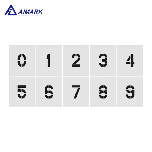IM マーキングプレート|特長:吹付用のステンシルプレートです。 ポリプロピレンの薄い板のため曲面にそわせて使用することができます。 材質がポリプロピレンのため、使用後の処理も簡単です。