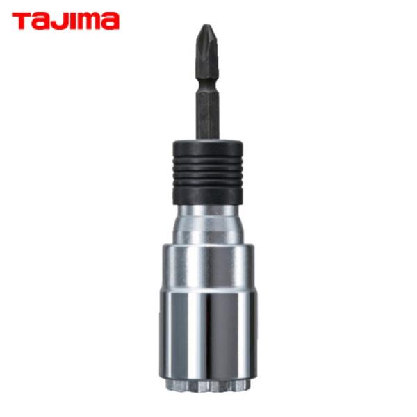 タジマ ソケットビット(電動工具用)|特長:ソケットを寿命まで使えるビット交換式です。 18Vインパクトドライバー対応です。 よく使う2つのソケットを内蔵しています。