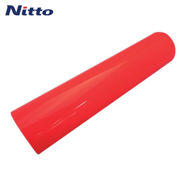 日東エルマテ 蛍光ラインテープ|特長:太陽光や照明により蛍光を発し鮮明に見えます。 設置が容易なはく離紙付です。