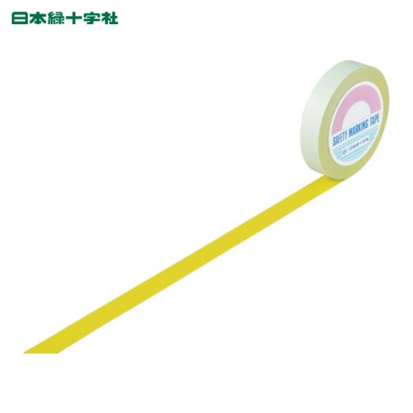 緑十字 ラインテープ|特長:設置が容易なはく離紙付のラインテープです。 表面にポリエステル加工が施されており耐久性に優れています。 100m巻はそのまま使えて保管にも便利な専用の箱に入っています。