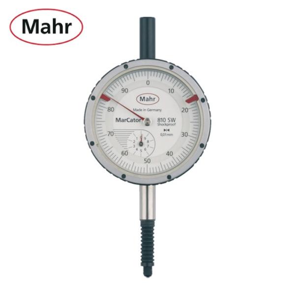 マール ダイヤルゲージ|特長:ハイコントラストの文字盤です。 クロムメッキ仕上げのハウジングです。 耐衝撃タイプは衝撃を逃がす構造になっています。