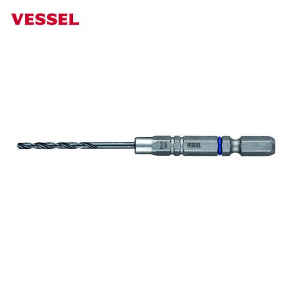 VESSEL 六角軸鉄工ドリル|特長:樹脂リングが芯振れ・ガタつきを抑制し、正確な穴あけを実現します。 芯振れ激減で高速穴あけができます。 食い付き性がよく、ポンチ(ドリルの先端が逃げないように穴の中心を決めるマーキング)が不要です。