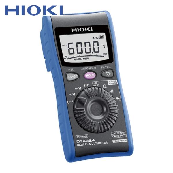 HIOKI デジタルテスタ|特長:電圧誤入力保護機能(ブレーカトリップレス)で誤入力による停電、火傷事故を防止します。 1mの落下に耐える堅牢設計(ドロッププルーフ)です。 DC V基本確度±。