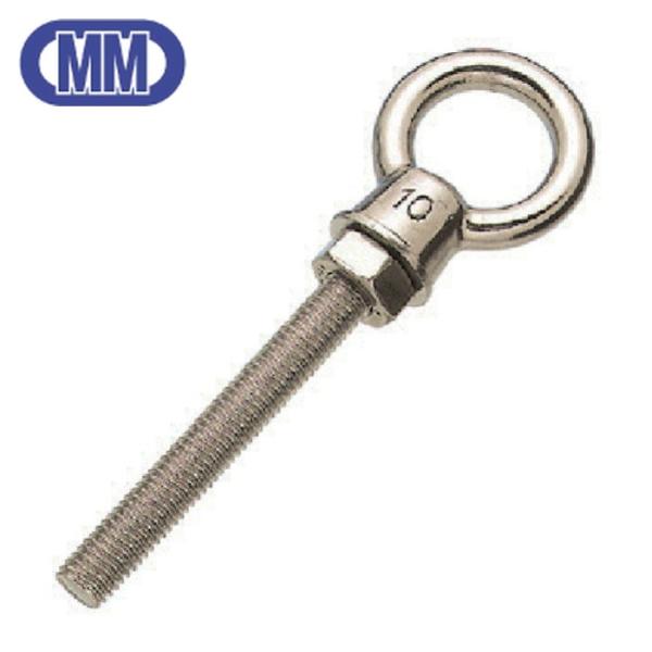 ・首下が長いので、厚みのある部分に使用可能です。・機械器具類の吊り上げなど、一般の荷役に。・使用荷重(kN):0.78・ねじ径:M8・D(mm):7・B(mm):60・L(mm):19・H(mm):39・A(mm):16・材質:ステンレス(...