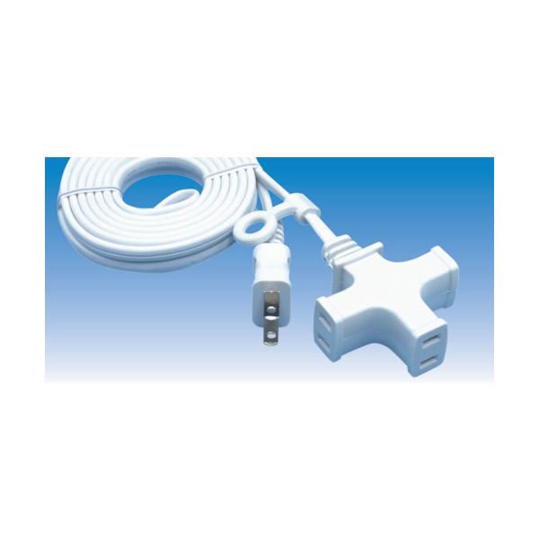 正和電工 延長コード|特長:3mタイプの十字型屋内用3ッ口延長コードです。