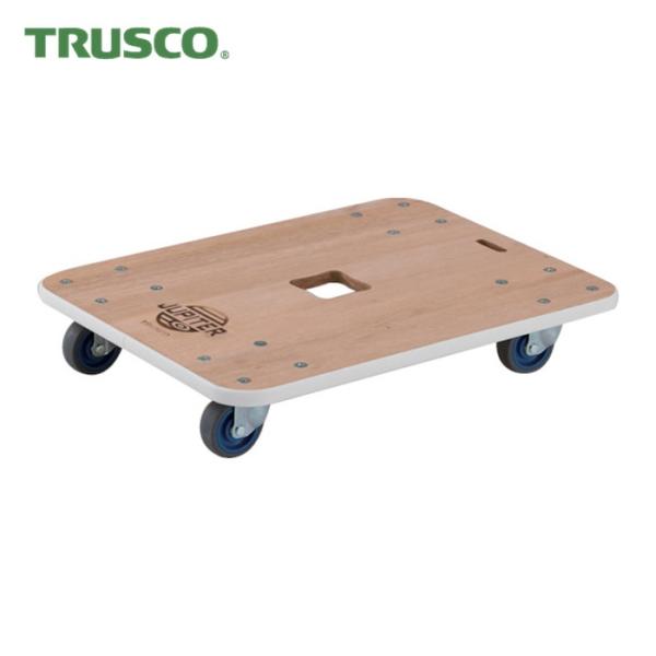 TRUSCO 合板製平台車|特長:エアーキャスターの採用により、軽量で静かです。 EVA樹脂バンパーを全周に施し、ササクレやバリを抑えます。 バンパーにより衝突時の衝撃を緩和します。