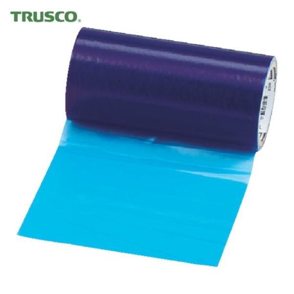 TRUSCO 表面保護テープ|特長:特殊粘着剤を使用しているので自然はがれの心配がありません。 接着力が安定しており、加工性に優れています。 はく離性の高い弱粘着フィルムを使用しています。