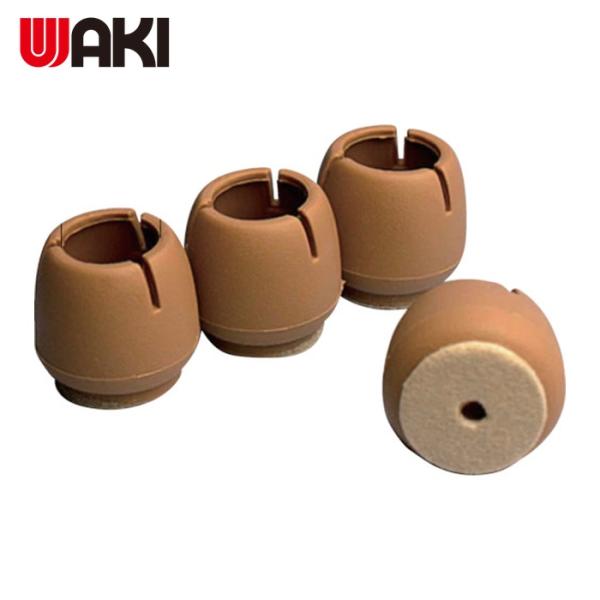 WAKI イス用キャップ|特長:フローリングの傷を防ぎ、音も静かになる椅子脚キャップです。 切り込みをいれることにより、キャップを広げやすく簡単に装着させる事が出来ます。 接着剤を使わずフェルトを熱で接着していますので粘着剤が床について汚れ...