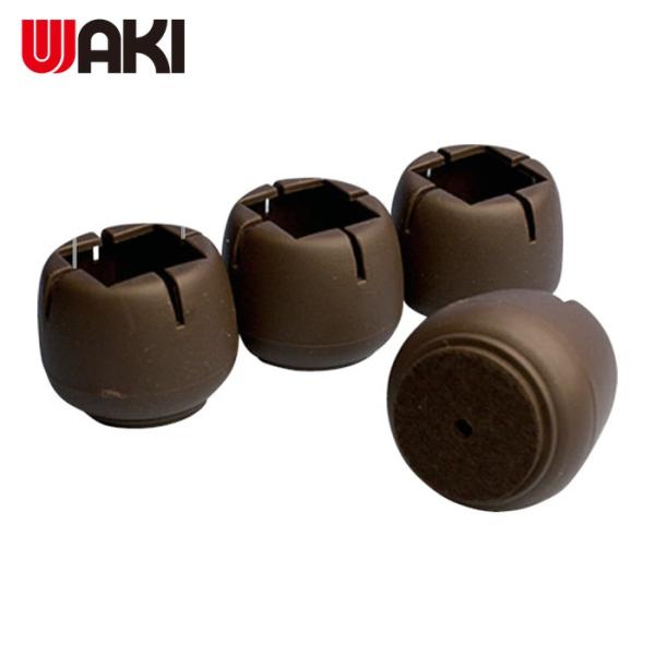 WAKI 家具用キャップ|特長:フローリングの傷を防ぎ、音も静かになる椅子脚キャップです。 切り込みをいれることにより、キャップを広げやすく簡単に装着させる事ができます。 接着剤を使わずフェルトを熱で接着していますので粘着剤が床について汚れ...
