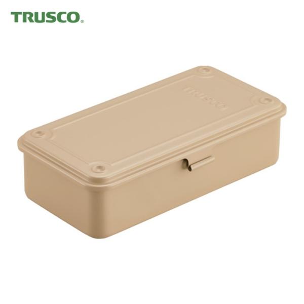 TRUSCO スチール製工具箱|特長:ハードな使用に耐える頑丈なプレス一体型です。 片開き構造です。 四隅に横滑り防止用凹凸が付いており積み重ねに便利です。