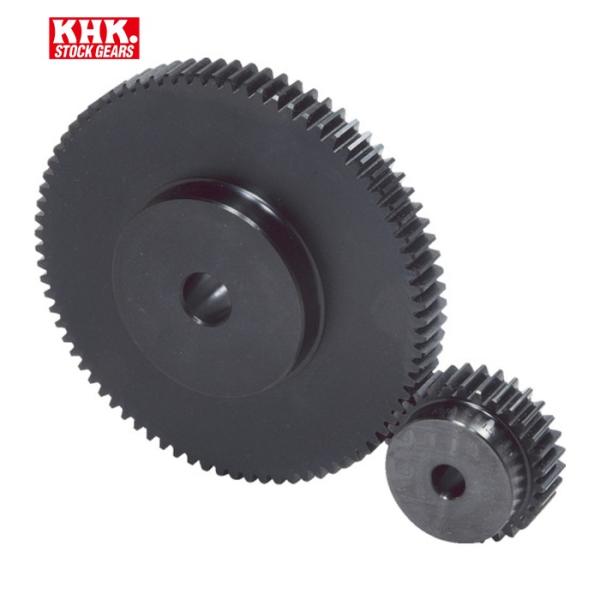 KHK 平歯車|特長:モジュール、歯数等を豊富に取り揃え、低価格で応用性に富んでいます。 わずらわしい追加工不要の完成品です。