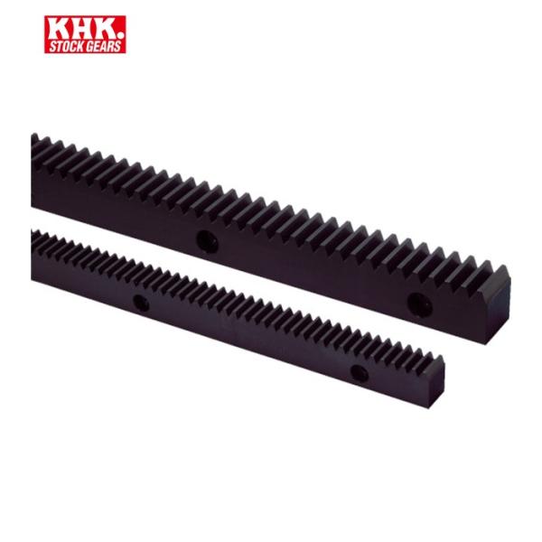 KHK ラック|特長:モジュール、長さなどを豊富に取り揃え、低価格で応用性があります。 取付穴付きの完成品です。