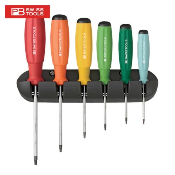 PBスイスツールズ 樹脂柄ドライバー|特長:ハンドルは手にやさしいサントプレン製です。 サイズによってハンドルのカラーを変えているため、判別が容易です。