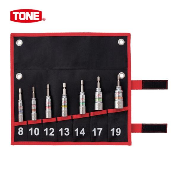 TONE インパクト用ソケットビット|特長:圧入式で軸折れに強く、耐久性抜群です。 ソケット部は、ボルト・ナットの角を傷めにくいオリジナル形状です。 全長88mm、深さ45mmのコンパクトタイプです。