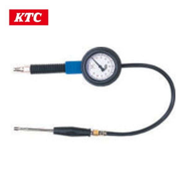 KTC タイヤゲージ|特長:操作レバーは軽く微調整がスムーズにできます。 測定値が読み取りやすい大型ゲージ(φ70mm)を採用しています。 エアホースを接続しなくても減圧・測定ができます。