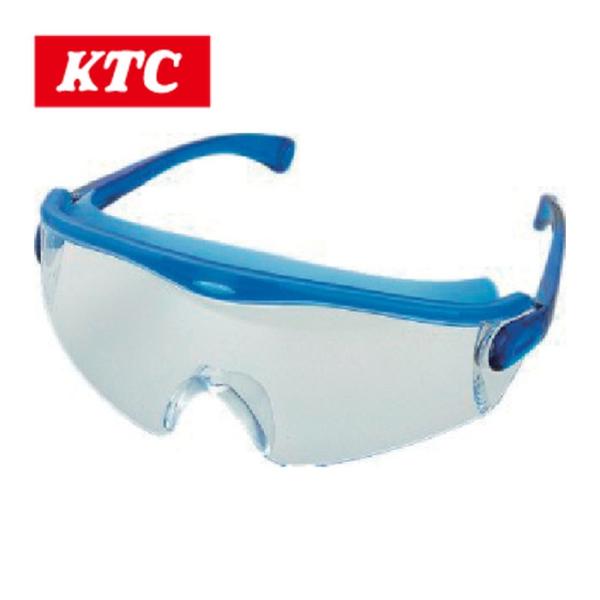 KTC 一眼型保護メガネ|特長:上ひさし部はソフトタイプ(エラストマクッション)で防じん性とフィット感に優れ、大きな飛来物が衝突した時の顔面への衝撃を和らげます。 レンズの角度を顔に合わせて調節可能です。 (4段階38度)。