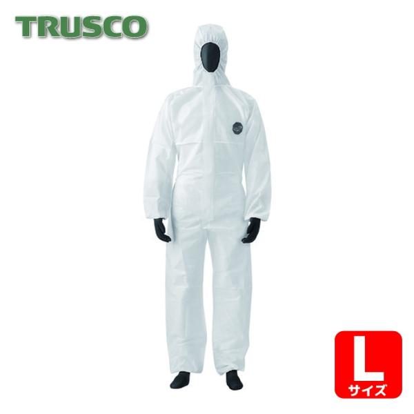 TRUSCO 使い捨て保護服|特長:微細な粉じんや水の浸入に効果的な3層構造のデュポン社製使い捨て保護服です。 軽量、柔軟で通気性があり、快適な着心地です。 引き裂き、摩耗に強く、耐久性があります。