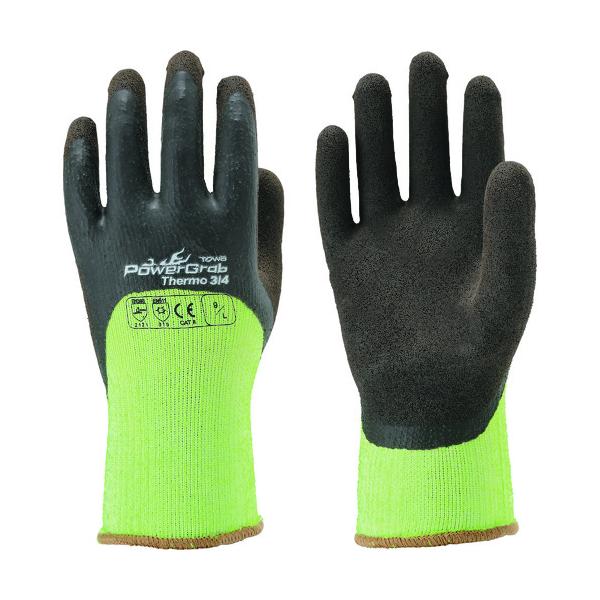 【仕様】●色：イエロー/ダークブラウン●サイズ：L●全長(cm)：27.0●手のひら周り(cm)：21.7●中指長さ(cm)：8.1●厚さ(mm)：約2.6●ゲージ数：10●リストカラー：ベージュ●すべり止め：特殊すべり止め加工（マイクロフ...