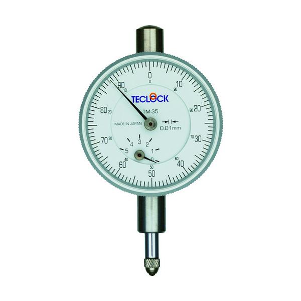 【仕様】●測定範囲(mm)：0〜5●最小表示(mm)：0.01●目盛仕様：±0-50-100●取付軸径(mm)：8●測定力(N)：1.3以下●文字盤径(mm)：39●文字盤径：39mm●中二針タイプも揃えています。●裏ぶた：耳金付●スピンド...