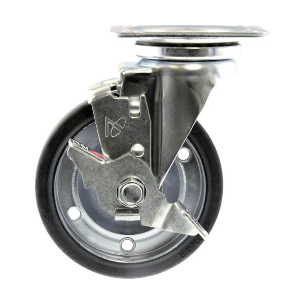 【仕様】●タイプ：プレートタイプ●ホイール径(mm)：150●車輪径(mm)：150●車輪幅(mm)：42●ストッパー無●取付高さ(mm)：198●耐荷重(daN)：200●車輪材質／金属ホイール・ゴム(黒)巻き【型番】ST-150S　/　...