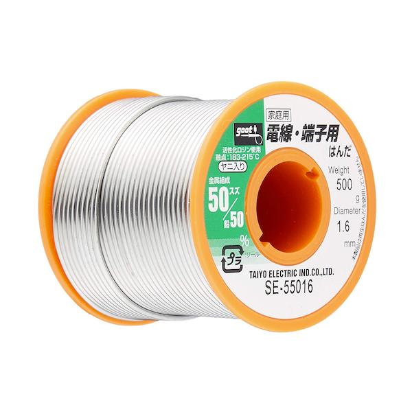 【仕様】●線径(mm)：1.6●鉛フリーはんだ対応：非対応●融点(℃)：183〜215●リール巻き鉛入りはんだ(ヤニ入り)スズ(%)：50【型番】SE-55016　/　SE55016【商品コード】1129980※お問い合わせの際はこちらの商...