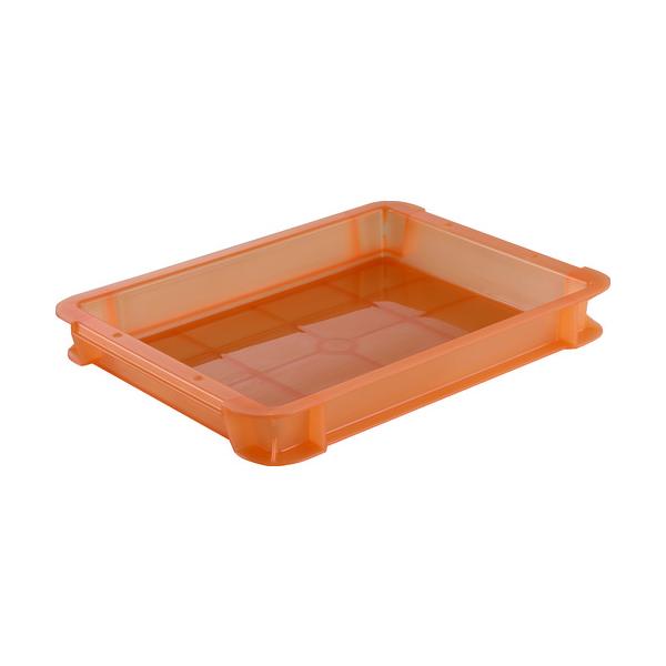 【仕様】●容量(L)：3●色：透明オレンジ●外形寸法(mm)間口：361●外形寸法(mm)奥行：272●外形寸法(mm)高さ：47●有効内寸(mm)間口：308●有効内寸(mm)奥行：233●有効内寸(mm)高さ：37●適合フタ：TSK-9...