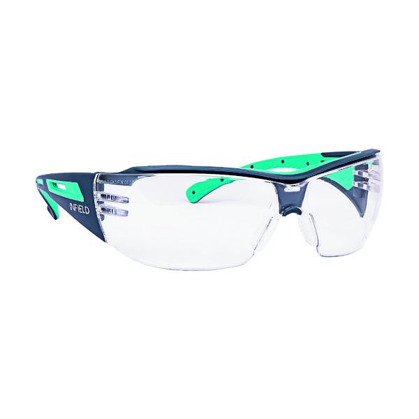 【仕様】●レンズ色：クリア●テンプル色：ダークグレー/ターコイズブルー●レンズ厚(mm)：2.2●防曇加工：○●防傷加工：○●UVカット：○●ノーズパッド：○●EN166規格品●レンズ厚：2.2mm【型番】9753 155　/　975315...