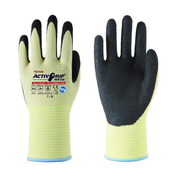 【仕様】●色：イエロー/ブラック●サイズ：S●全長(cm)：24.0●手のひら周り(cm)：17.0●中指長さ(cm)：7.3●厚さ(mm)：約2.0●ゲージ数：13●EN388 2016規格：4×32D●リストカラー：ブルー●すべり止め：...