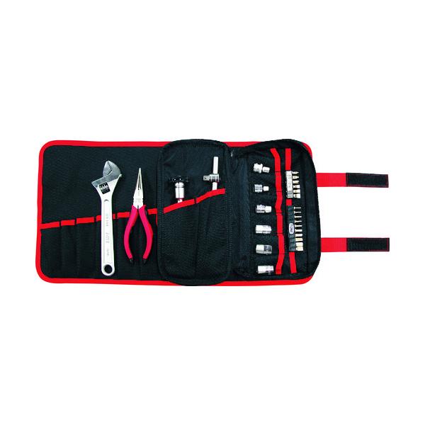 【仕様】●ケース色：レッド/ブラック●ケース寸法(mm)間口：480●ケース寸法(mm)奥行：265●ケース寸法(mm)高さ：5●セット内容(点)：27●差込角(mm)：9.5●ツールバッグ(マルチタイプ)【型番】TSA3170【商品コード...
