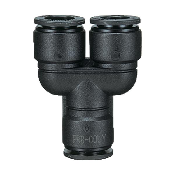 【仕様】●適合チューブ外径D(mm)：8×8×8●使用流体：空気、水●使用圧力：1MPa(空気)、0.3MPa(水)●流体温度(℃)：-5〜60℃(空気)、5〜40℃(水)【型番】FR8-00UY　/　FR800UY【商品コード】15862...