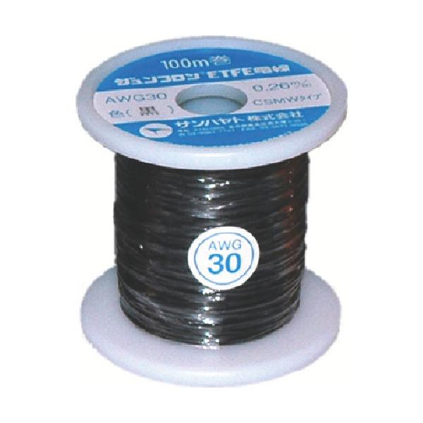 【仕様】●色：黒●芯数：60×60mm●全長(m)：100●定格：250V●外径寸法(mm)：0.56●電線サイズ(mm)：0.26●導体：スズめっき軟銅線(単線)●絶縁体：ジュンフロンETFE(ふっ素樹脂)CSMW用ラッピングツールに対応...