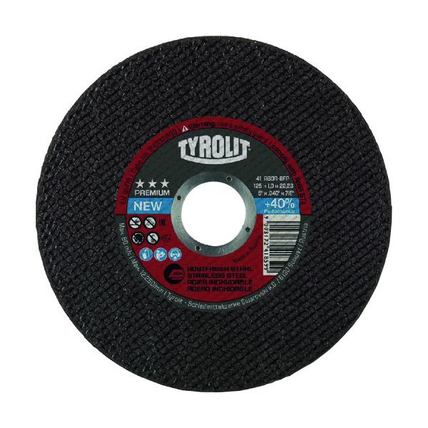 【仕様】●外径(mm)：125●刃厚(mm)：1.0●穴径(mm)：22.23●砥材：A●粒度(#)：60●硬度：R●最高使用回転数(rpm)：12250●入数(枚)：25●プレミアムタイプ(難削材に対しても極めて高いパフォーマンスを発揮)...