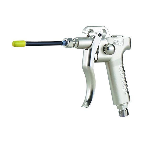 【仕様】●ノズル長(mm)：100●ノズル口径(mm)：2●ノズル取付口：G1/8●エア取付口：G1/4●全長(mm)：185●・最高使用圧力1Mpa・引金落下防止ピン付・上下両用【型番】E80M-1FL　/　E80M1FL【商品コード】1...