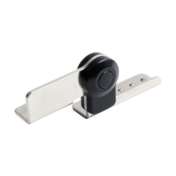 【仕様】●全長(mm)：94.5●幅(mm)：30●トルク(N・m)：なし●ねじ穴数：5●穴径(mm)：6.2●勝手タイプ：左用ストッパーなし●ストッパー無し左用●ギアによるロック(10°刻み)で、負荷をかけても動かない●レバーを押している...