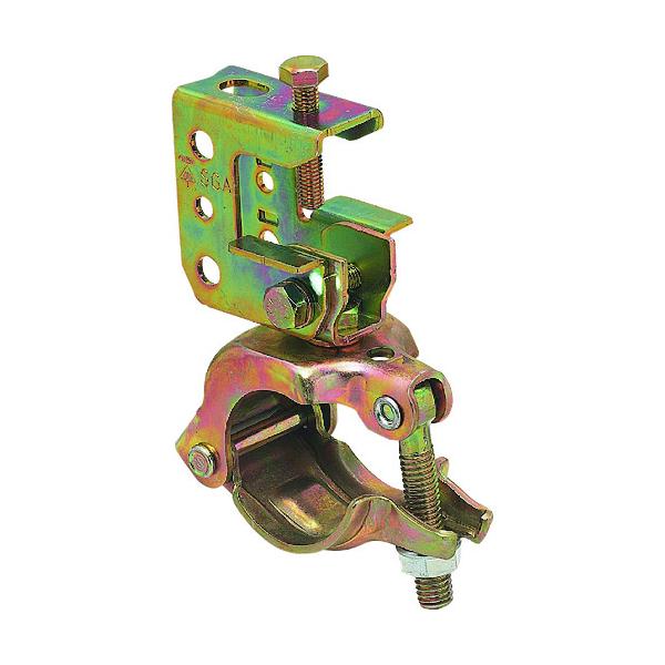 【仕様】●品名：クランプ●適合パイプ径(mm)：42.7〜48.6●タイプ：形鋼用●つかみ厚(mm)：25●垂直静止荷重(kg)：981N(100kgf)●適合鋼厚(mm)：24●適合パイプ：42.7〜48.6●単管クランプ（形鋼用）【型番...