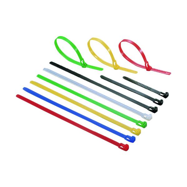 【仕様】●色：レッド●幅(mm)：7.4●長さ(mm)：250●厚さ(mm)：1.2●最大結束径(mm)：72●引張強度(N)：222.3●屋内用●使用温度範囲：-40〜85℃【型番】RF250-RED　/　RF250RED【商品コード】2...