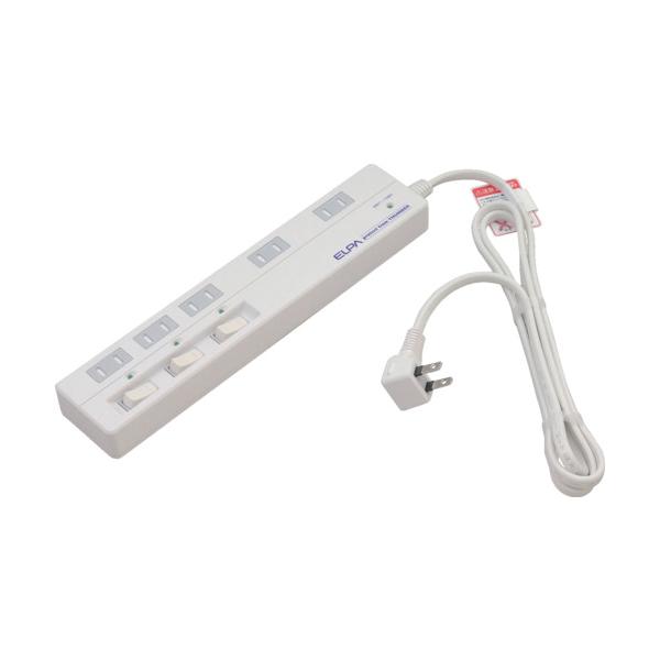 【仕様】●コンセント数：6個口●ケーブル長(m)：1.5●色：ホワイト●幅(mm)：54●奥行(mm)：260●高さ(mm)：25.5●定格容量：AC125V 15A●合計　1500Wまで●使用温度範囲：-10℃〜40℃●コード長(m)：1...