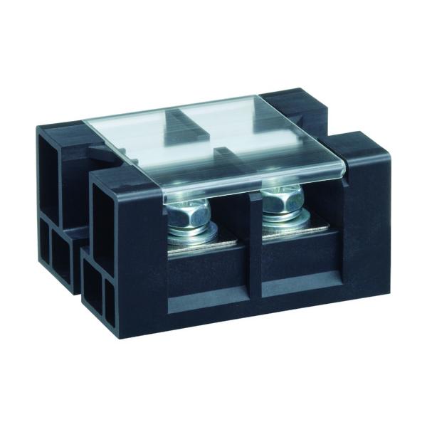 【仕様】●色：ブラック●極数：2●長さ(mm)：79●幅(mm)：60●高さ(mm)：40●タイプ：中継用●定格：600V-156A●取付ピッチ(mm)：27●ビスサイズ：M8●規格：UL94V-0●2本線接続可●ワンタッチカバー付●使用温...