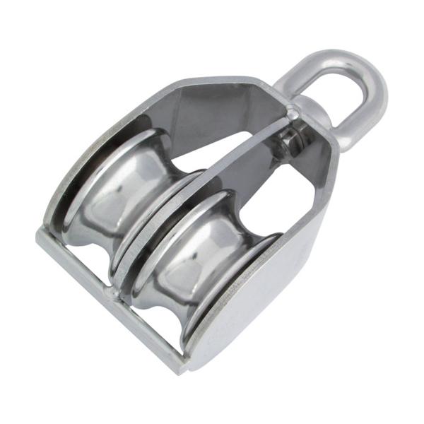 【仕様】●基本使用荷重(t)：0.16●最大使用ロープ径(mm)：11●車数：2●車径(mm)：38●寸法(mm)A：103.0●寸法(mm)B：42●寸法(mm)C：51●使用荷重(kg)：160●タイプ：ベケなし2車●スイベルタイプ【型...