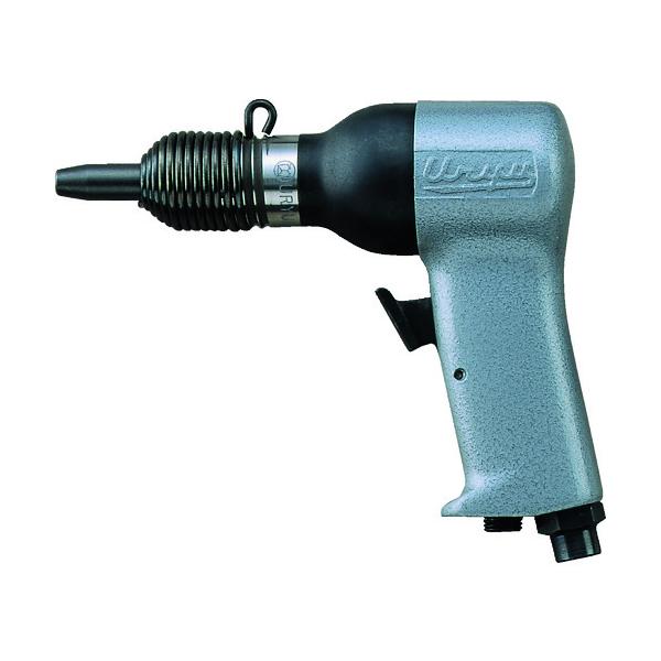 【仕様】●無負荷打撃数(min［［の−１乗］］)：2800●空気消費量(［［Ｍ３］］/min)：0.34●ホース取付口：Rc1/4●全長(mm)：122●チゼル差し込み口形状：φ10.2●使用エアホース内径(mm)：9.5●リベッティング能...