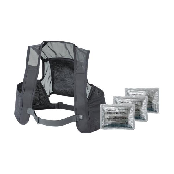 【仕様】●色：ブラック●サイズ：フリー●着丈(cm)：32●胸囲(cm)：85〜115●冷却ファン有無：無●保冷剤用ポケット有無：有●付属保冷剤（個）：3●胴回り(cm)：約85〜115●ベスト本体質量(g)：106●保冷剤質量(g)(1個...