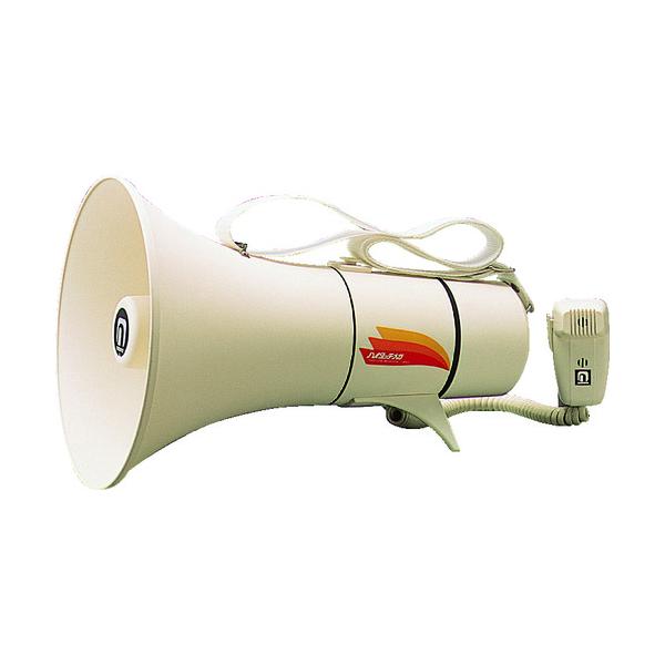 【仕様】●内蔵音：なし●定格出力(W)：13●音声通達距離(m)：約400●口径(mm)：210●全長(mm)：320●電源：単2乾電池×6本(別売)●防水性能：なし●定格出力電力(W)：13●電源(V)：単2乾電池×6本(別売)●肩掛けベ...