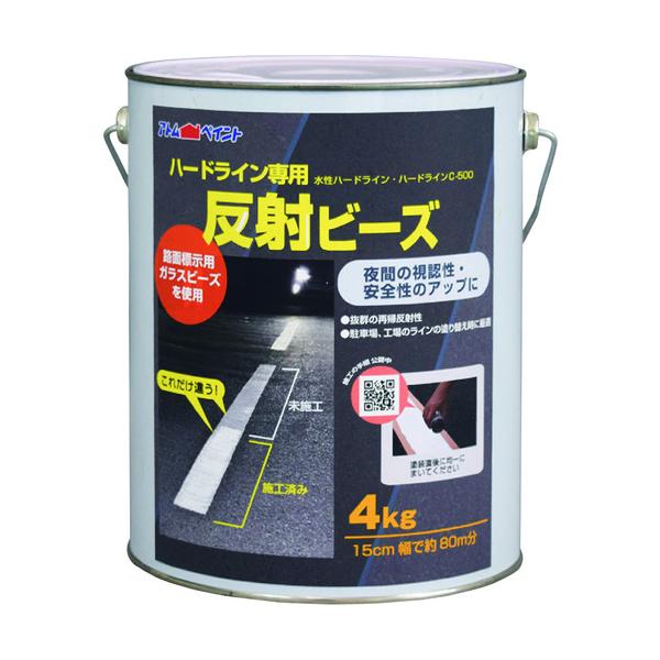 【仕様】●容量(kg)：4●塗布面積(［［Ｍ２］］)：15cm幅のラインで80m（mあたり50g散布）●指触乾燥時間：夏期：約0.5時間、冬期：約1時間●塗り重ね可能時間：夏期：約0.5時間、冬期：約1時間●タイプ：ソーダ石灰ガラス●標準塗...