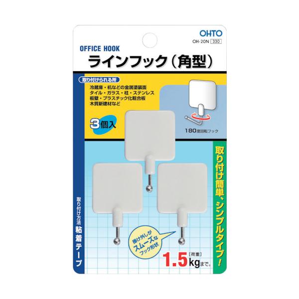 【仕様】●色：白●耐荷重(kg)：1.5●タイプ：マグネット●耐荷重(Kg)：1.5●3個入【型番】OH-20N　/　OH20N.WHITE【商品コード】2289915※お問い合わせの際はこちらの商品コードをお伝えください