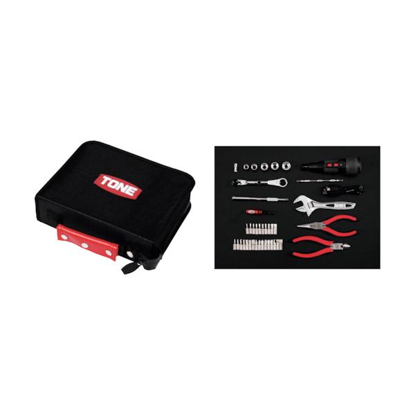 【仕様】●ケース色：ブラック●ケース寸法(mm)間口：250●ケース寸法(mm)奥行：200●ケース寸法(mm)高さ：70●セット内容(点)：40●差込角(mm)：6.35●ツールバッグ【型番】TSX2170【商品コード】2304574※お...