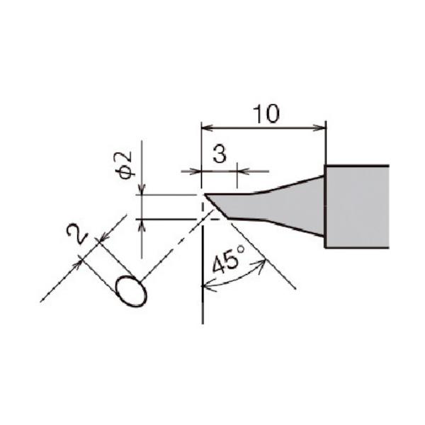 【仕様】●適合機種：PX-280/280E/580●コテ先名称：Φ2mm●先端2mm斜めカット・面のみ【型番】PX-28RT-S2CF　/　PX28RTS2CF【商品コード】2493809※お問い合わせの際はこちらの商品コードをお伝えください