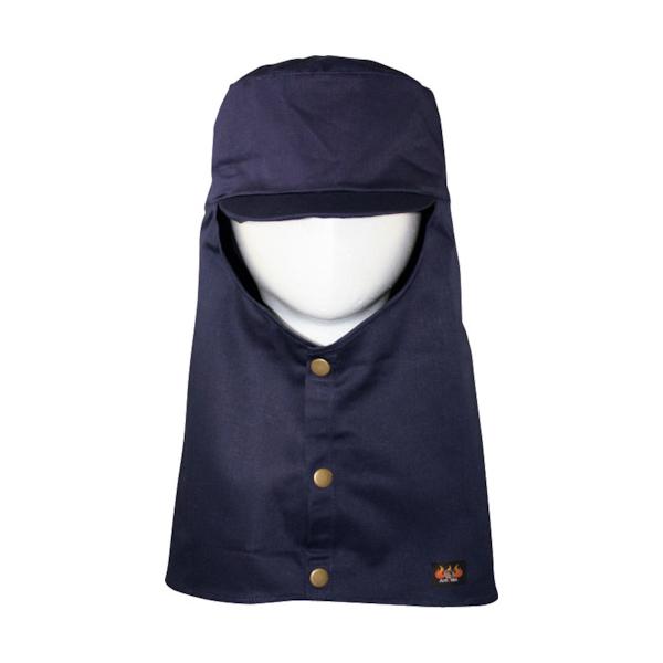 【仕様】●サイズ：M●全長(mm)：420●タイプ：防炎●頭囲×丈(mm)：580×420●色：ネイビー●防炎●JIS L 1091 E法（LOI値29.16）【型番】AX1302 M NV　/　AX1302MNV【商品コード】250481...