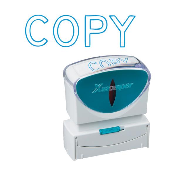 【仕様】●印面：COPY●書体：ヨコ●インク色：藍●印面寸法(mm)幅：42●印面寸法(mm)高さ：13●直液式インキ補充カートリッジ●補充インキ：XLR-RC●GPNエコ商品ねっと掲載品●外寸幅×奥行×高さ：57.3×27.4×64.4m...