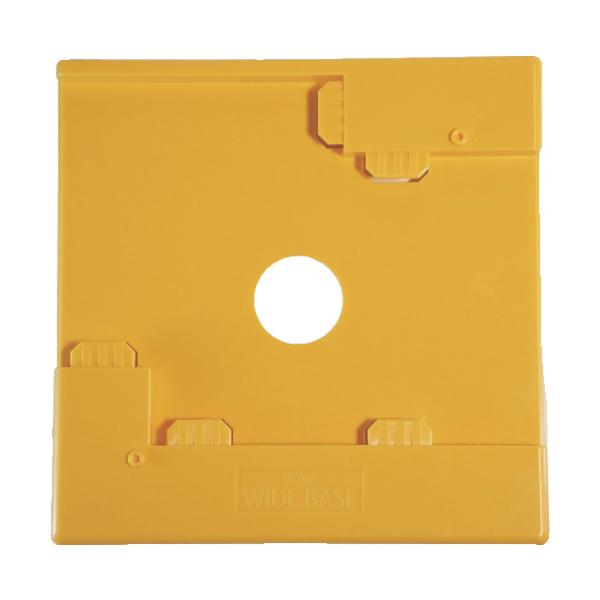【仕様】●品名：ウルトラワイドベース　120角●タイプ：120角用●縦(mm)：240●横(mm)：240●色：黄●センター部はもちろん、カド部・サイド部の三箇所にベースをセットできます。【型番】BB120【商品コード】2564583※お問...