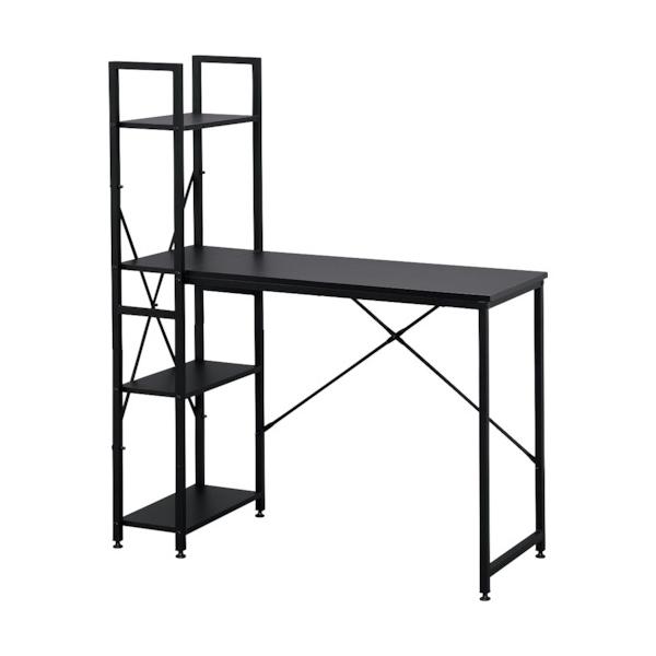 【仕様】●間口(mm)：1000●奥行(mm)：420●高さ(mm)：1200（ラック）、700（デスク）●天板色：ブラック●タイプ：ラック付き●天板材質：合成樹脂化粧パーティクルボード（メラミン樹脂）●デスク天板耐荷重(kg)：30●棚板...